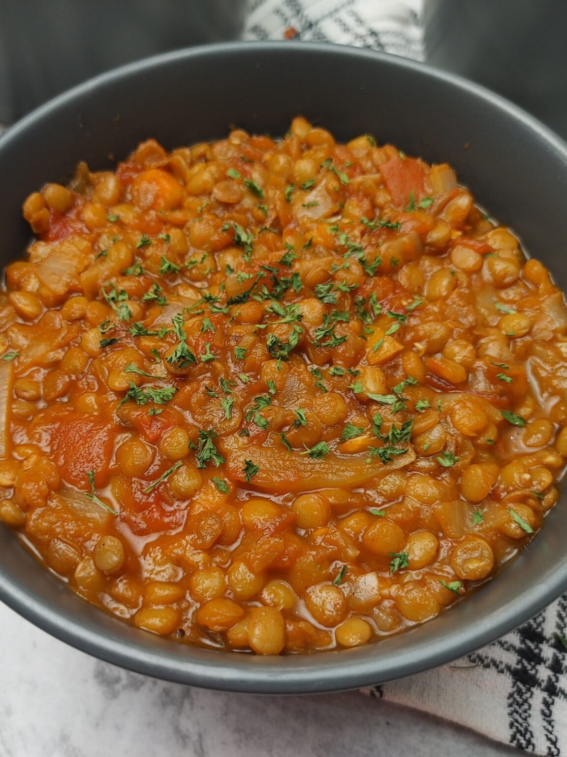 Hearty Tomato Lentil Stew - Camila Made