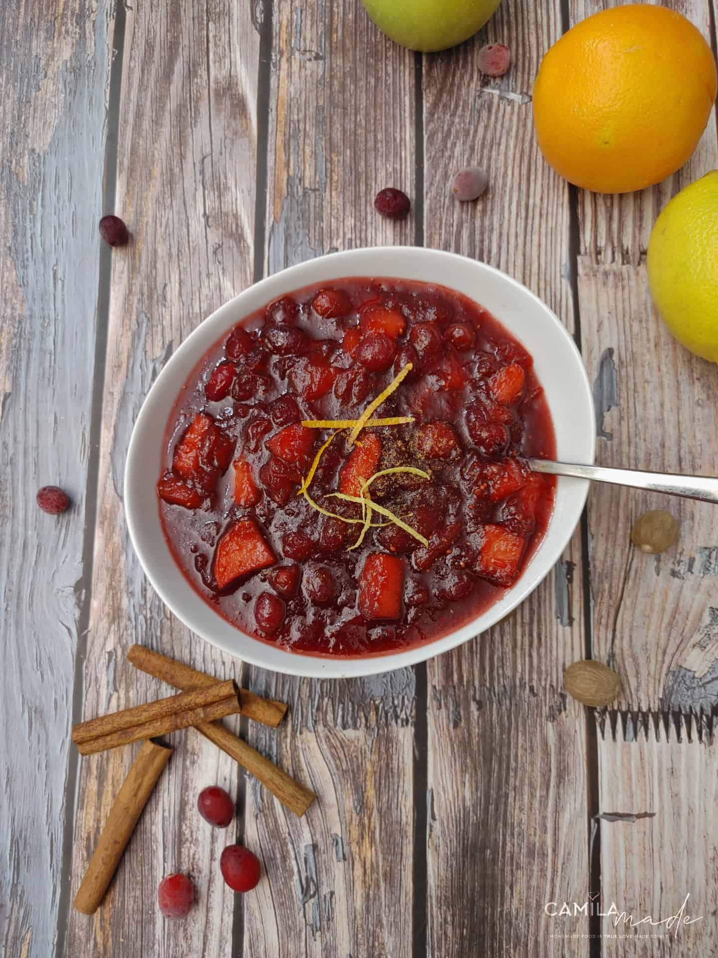 Easy Cranberry Apple Sauce - Camila Made