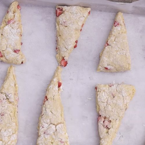 Strawberry Scones with Strawberry Shell Topping - Camila Made