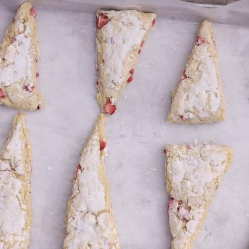 Strawberry Scones with Strawberry Shell Topping - Camila Made