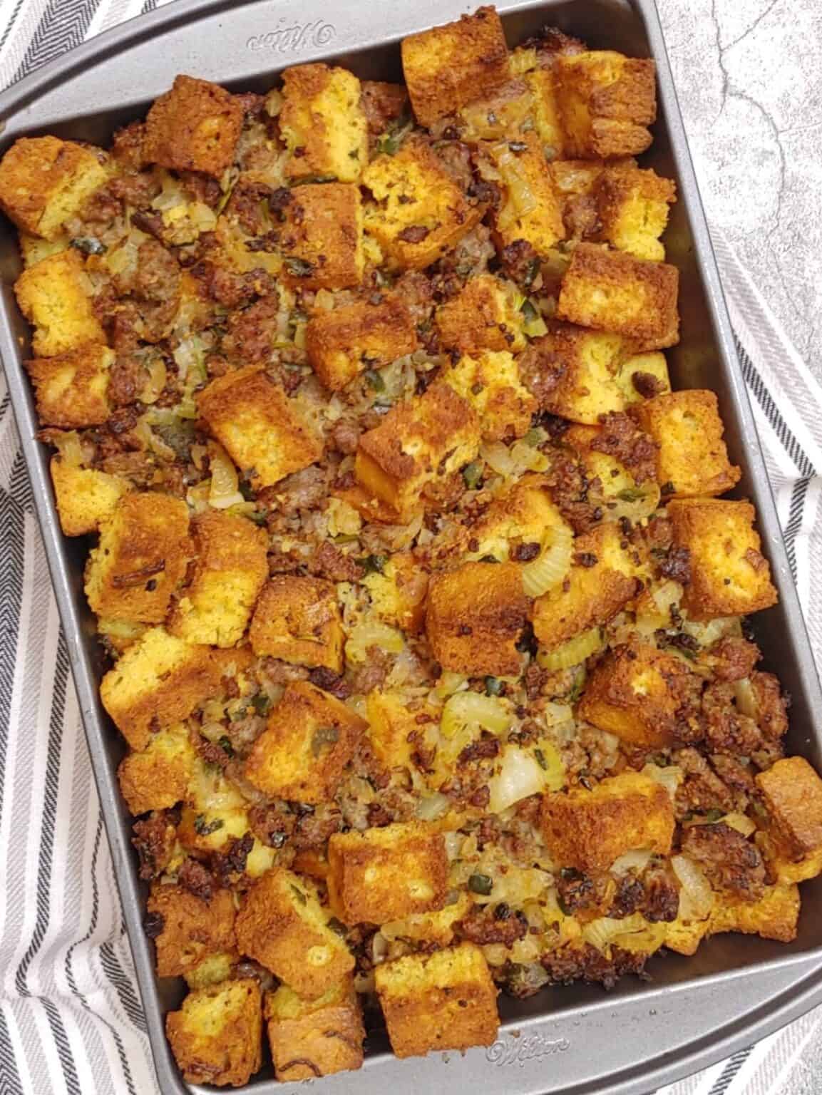 Cornbread and Sausage Stuffing - Camila Made